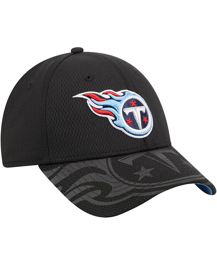 New Era Men's Black Tennessee Titans Top Visor 9FORTY Adjustable Hat ...