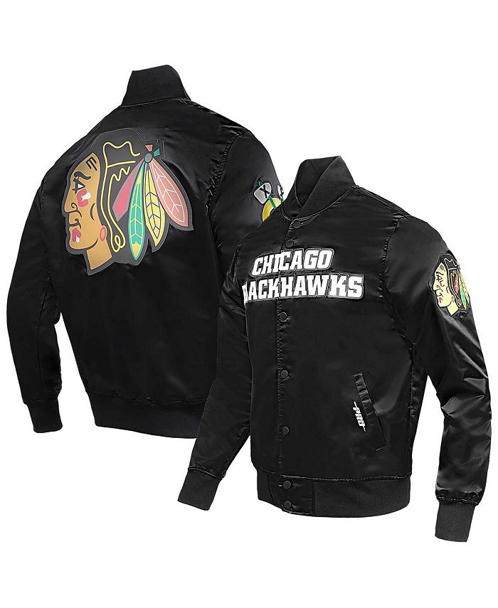 Pro Standard Men's Black Chicago Blackhawks Classic Satin Full-Snap ...