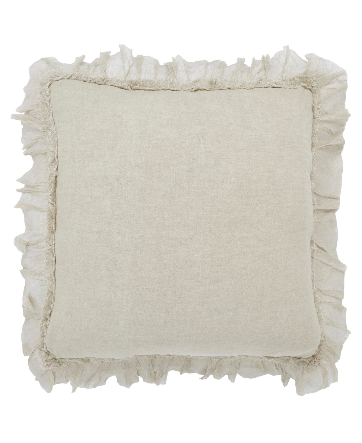 Click here for Ihi Home Pure Linen Sheer Fringe Pillow  22Sq - Na... prices