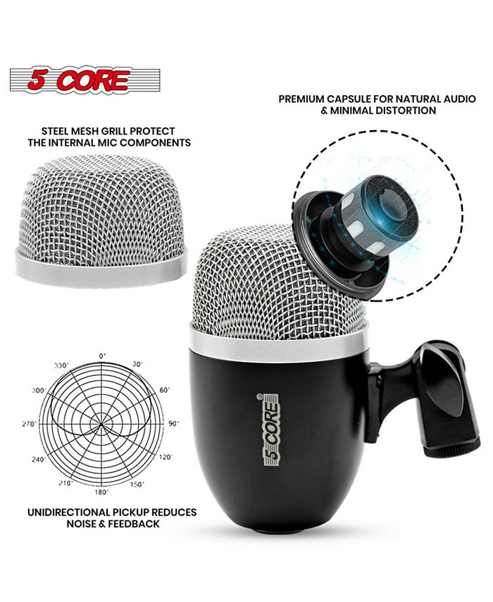 5 Core Conga Mic Cardioid Dynamic XLR Microphone For Kick Drum Snare ...