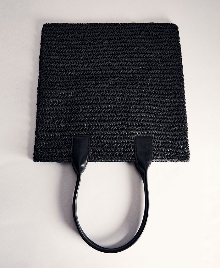 MANGO Women's Natural Fiber Shopper Bag - Macy's