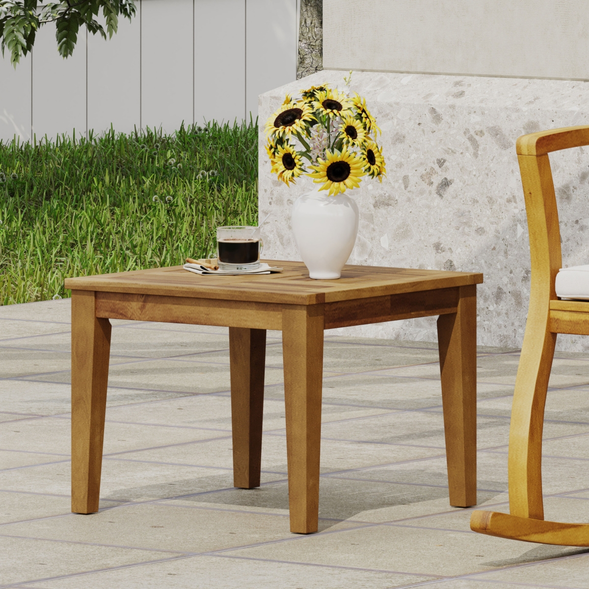 Click here for Streamdale Hampton Wood Outdoor Side Table - Natur... prices