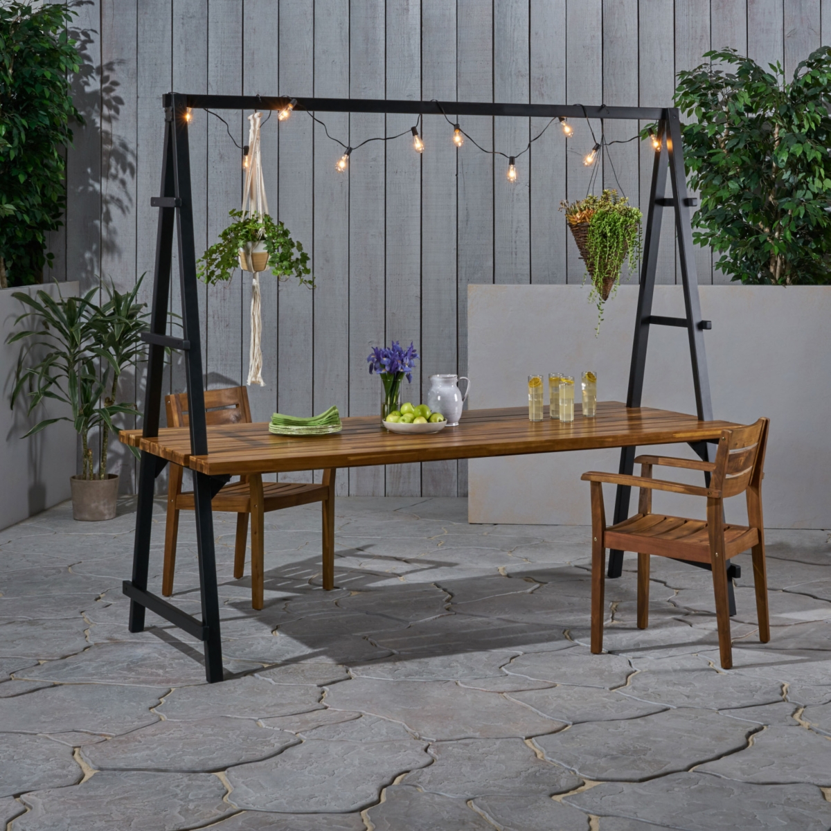 Click here for Streamdale Acacia Wood Dining Table With Plant Han... prices