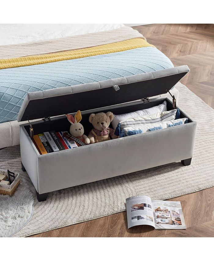 Simplie Fun Plush Storage Ottoman with Ample Space and Durable ...
