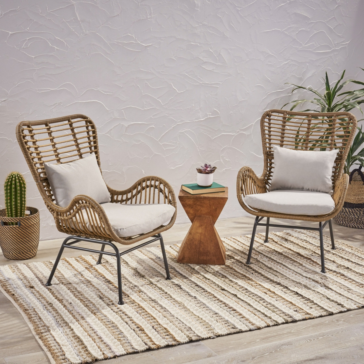 Click here for Streamdale Modern Rattan Chair With Curved Seating... prices