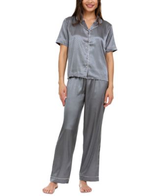 Floral by Floral Nikrooz Women's 2-Pc. Jamie Satin Jacquard Pajama Set - Macy's