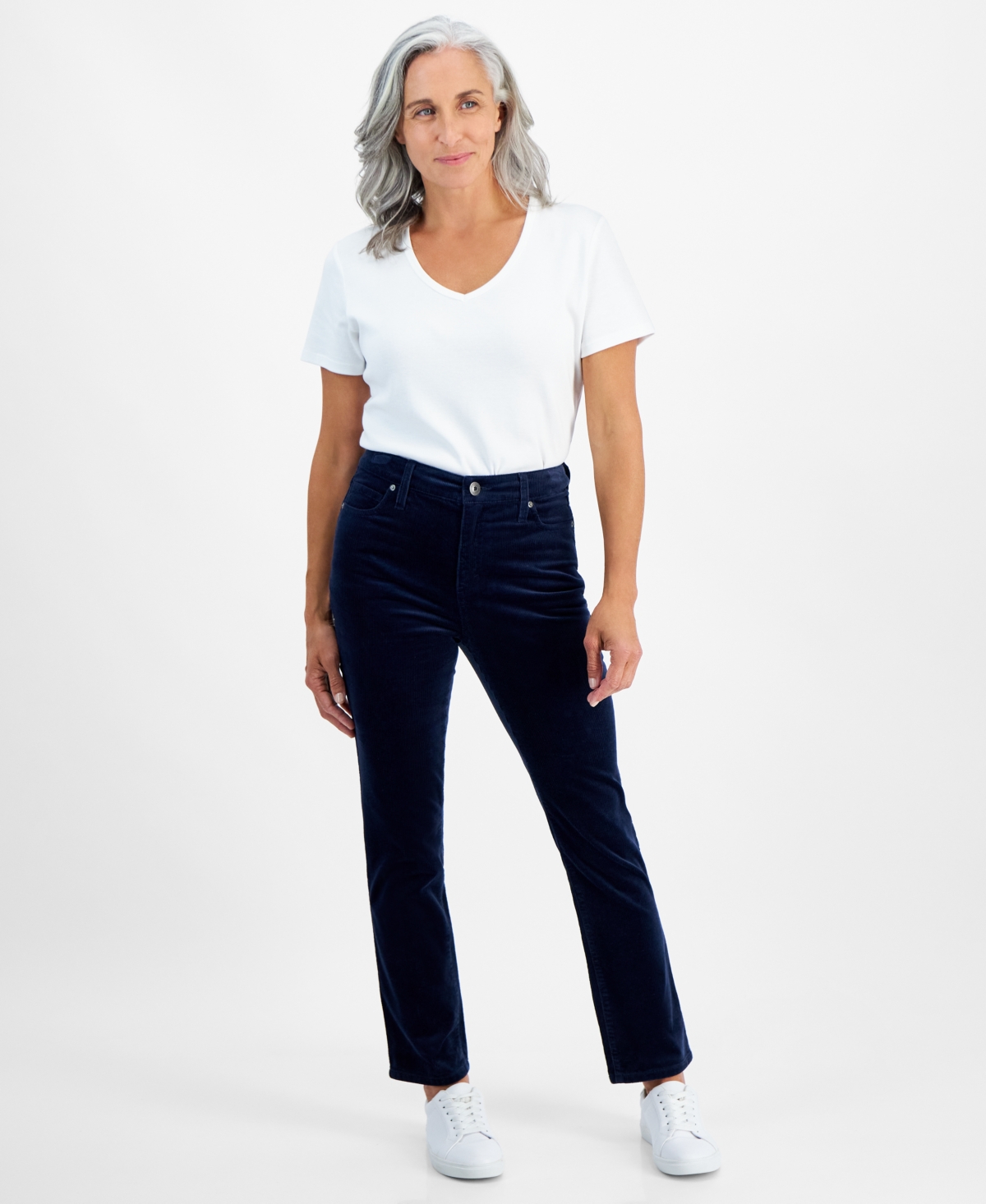 Click here for Style & Co Petite Straight-Leg Corduroy Jeans  Cre... prices