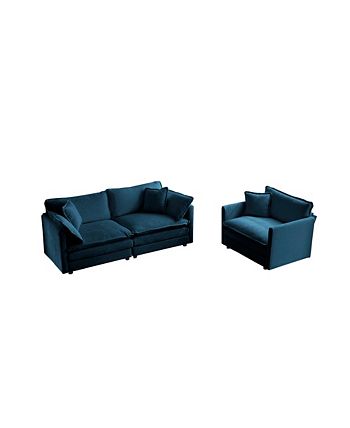 Simplie Fun 2-Piece Chenille Sofa & Chair Set with Flexible ...