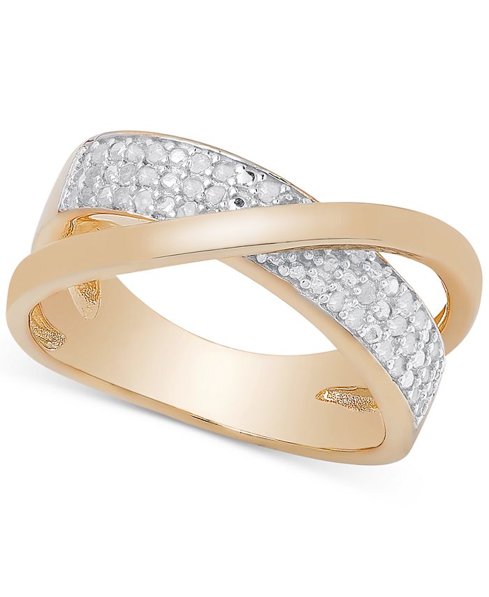 Victoria Townsend Diamond Crossover Ring in Sterling Silver or 18k Gold ...