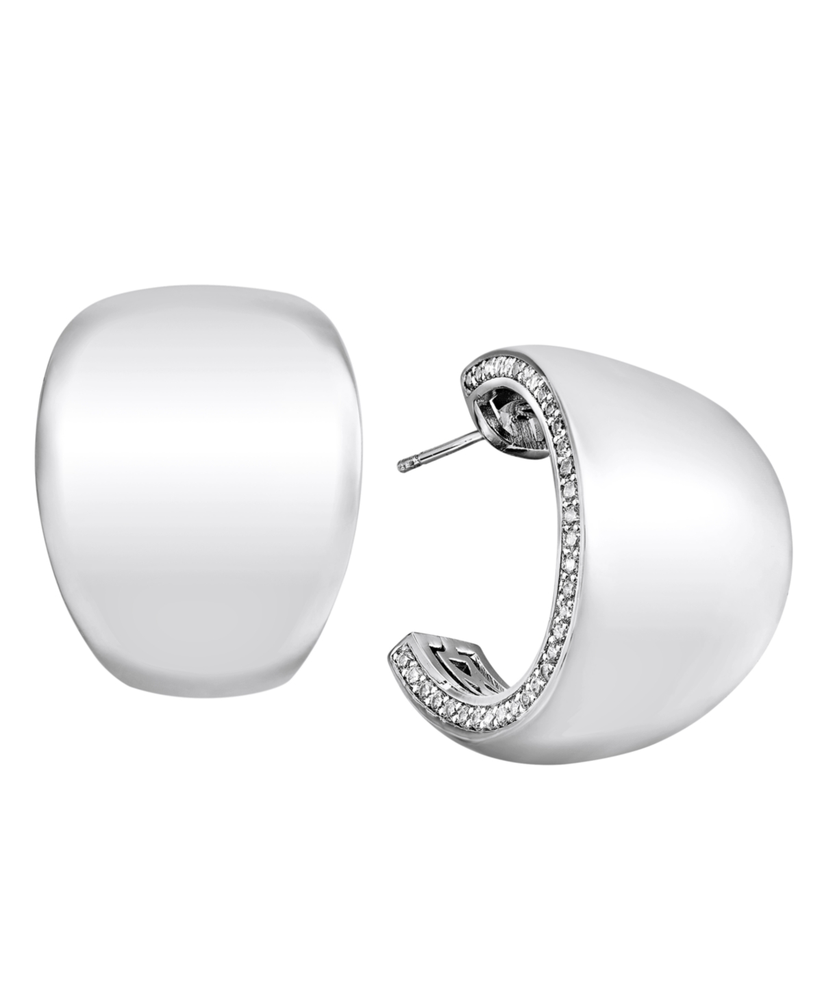 Click here for And Now This Cubic Zirconia C Hoop Earring - Silve... prices