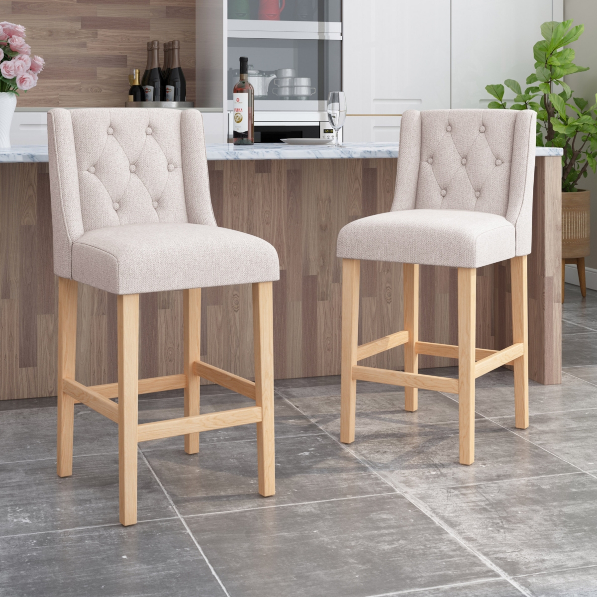 Click here for Streamdale Vienna Tufted Wingback Counter Stools... prices