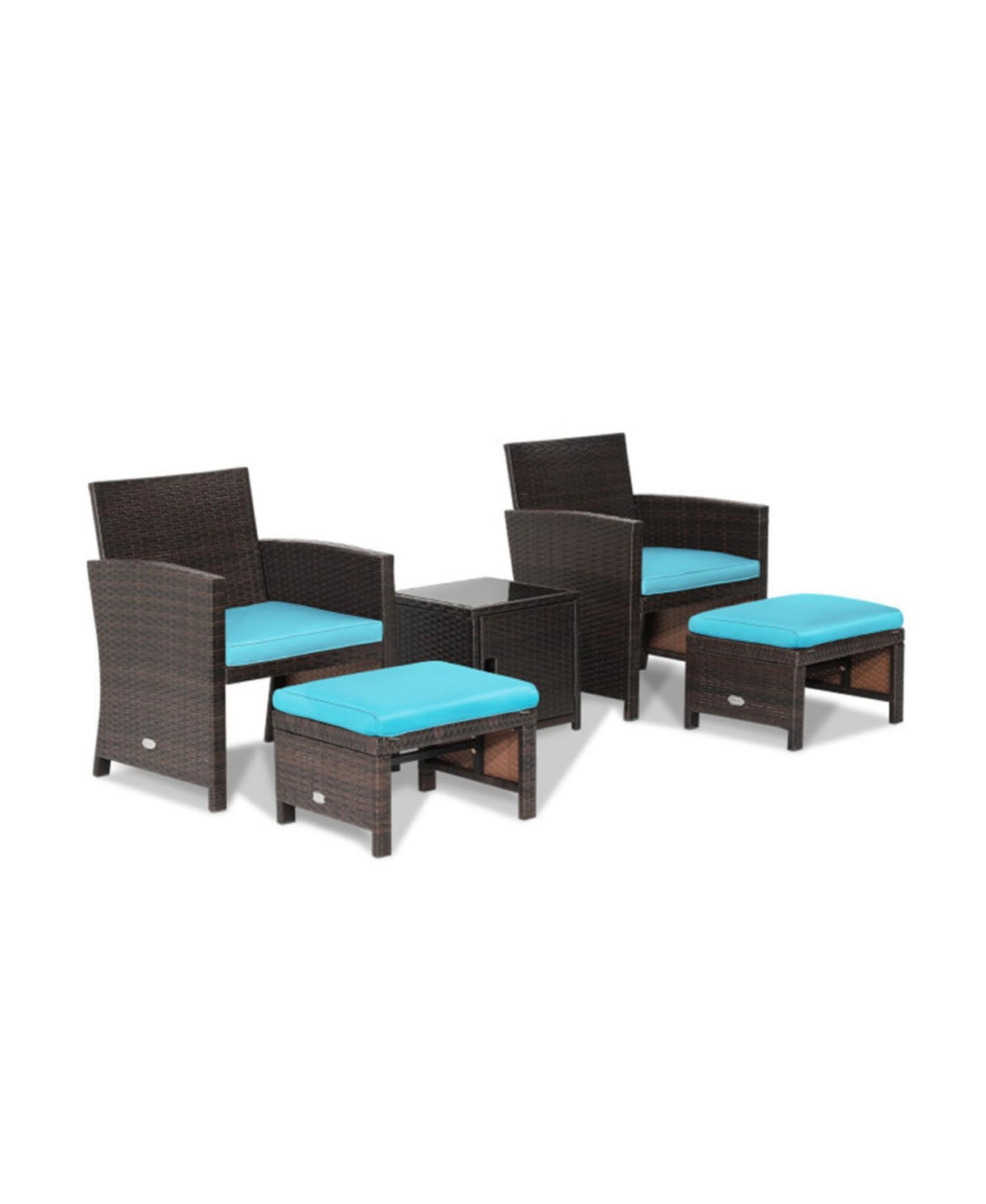 Click here for Sugift 5 Pieces Patio Rattan Furniture Set with Ot... prices