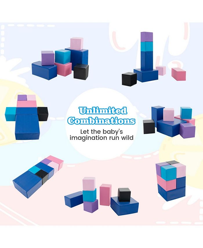 Slickblue Kids 7-Piece Foam Building Blocks Kids-Colorful - Macy's