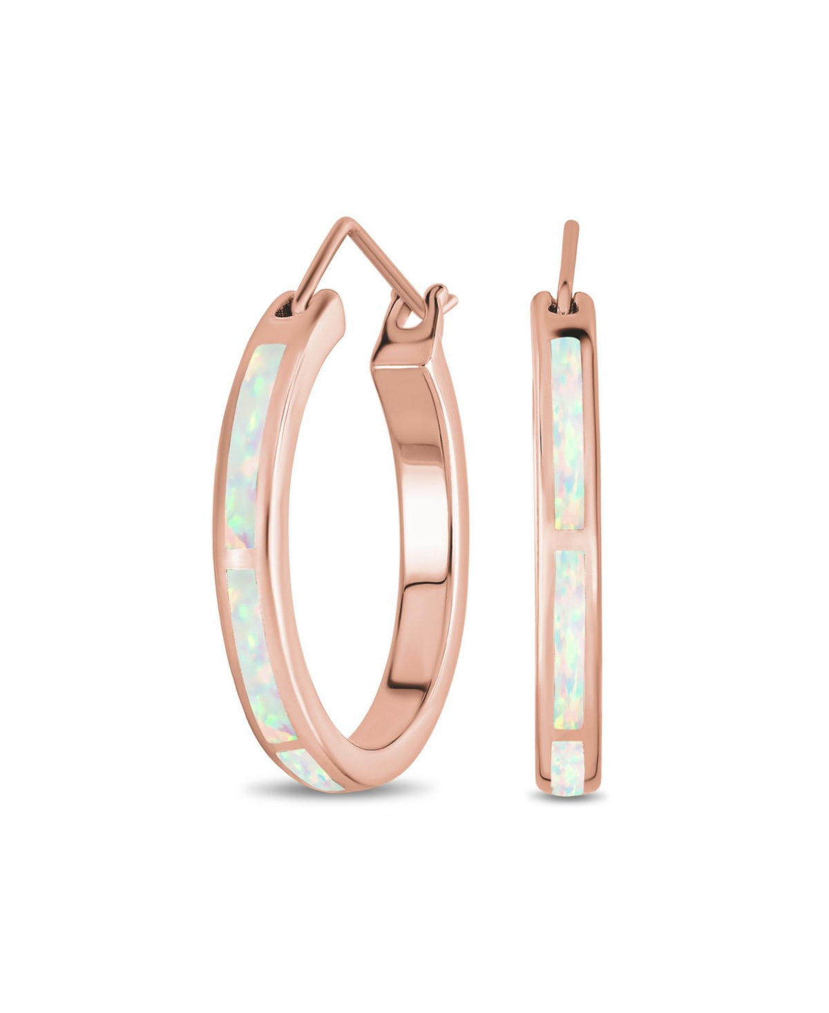 Click here for Bling Jewelry Created White Blue Opal Inlay Thin F... prices