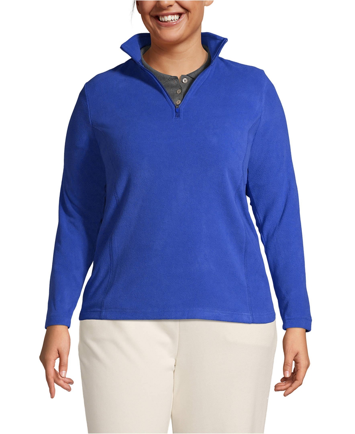 Click here for Lands End Plus Size Thermacheck 100 Fleece Quarter... prices