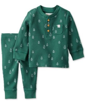 Little Planet by Carter's Baby Waffle-Knit Evergreen Trees-Print Top ...