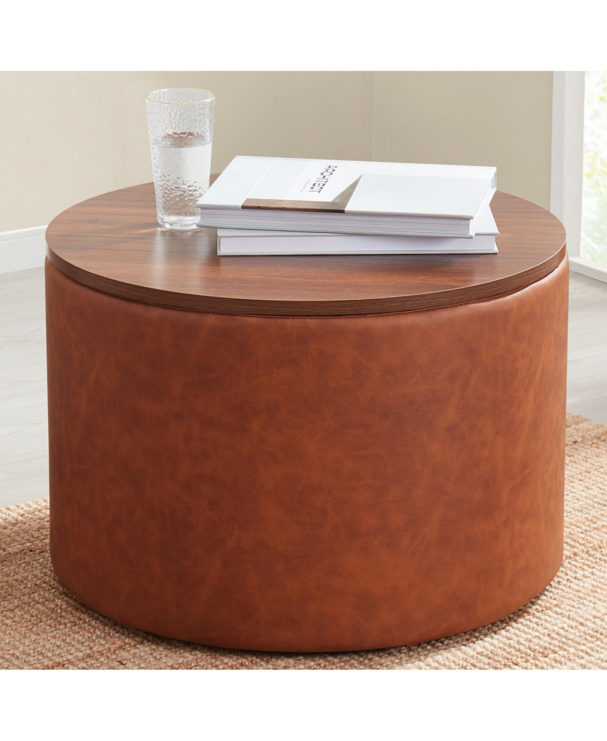 Click here for Parker Large Round Coffee Table Storage Ottoman -... prices