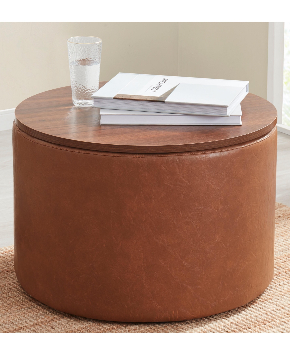 Click here for Parker Large Round Coffee Table Storage Ottoman -... prices