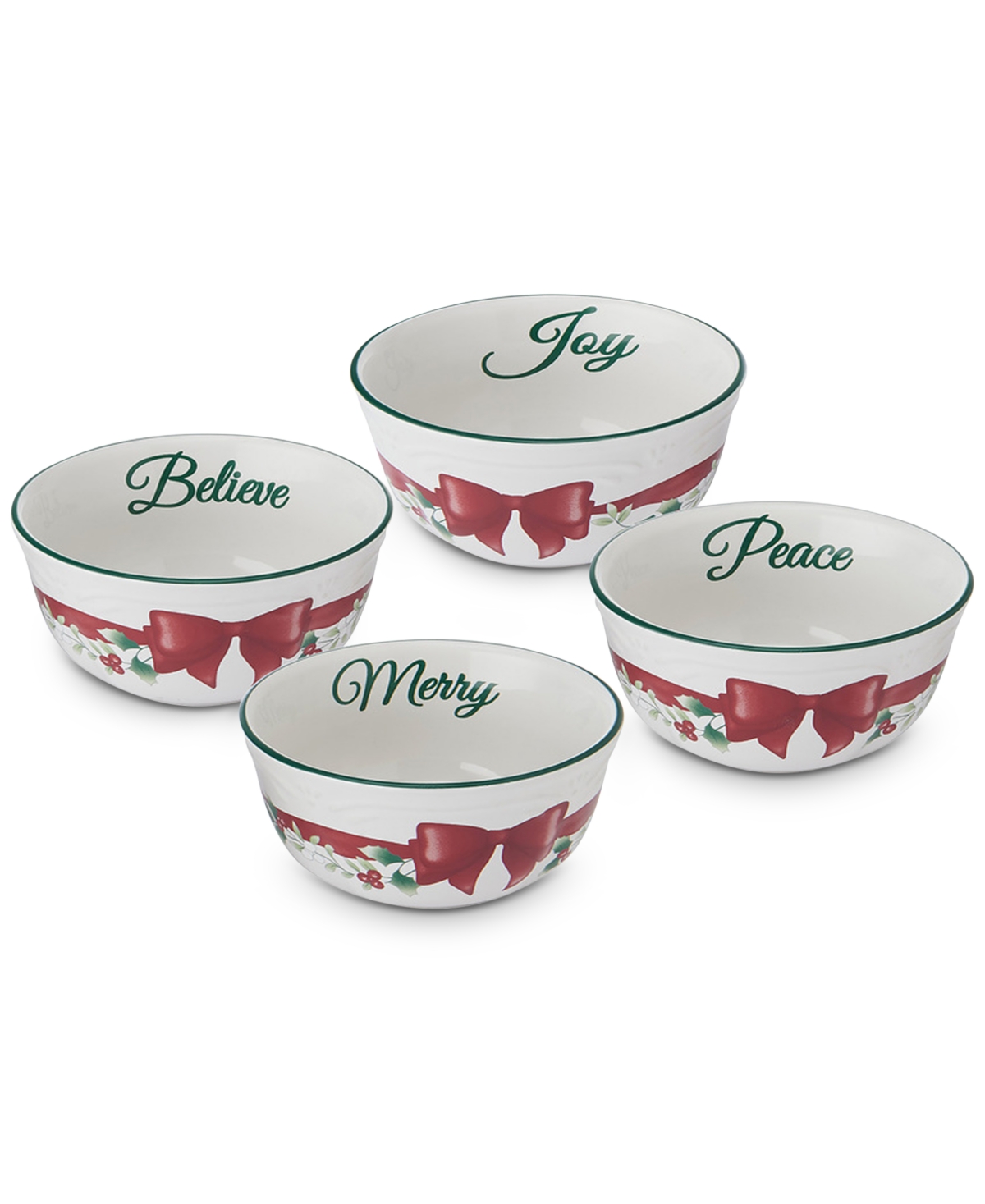 Click here for Winterberry Red Ribbon Appetizer Bowls  Set of 4 -... prices