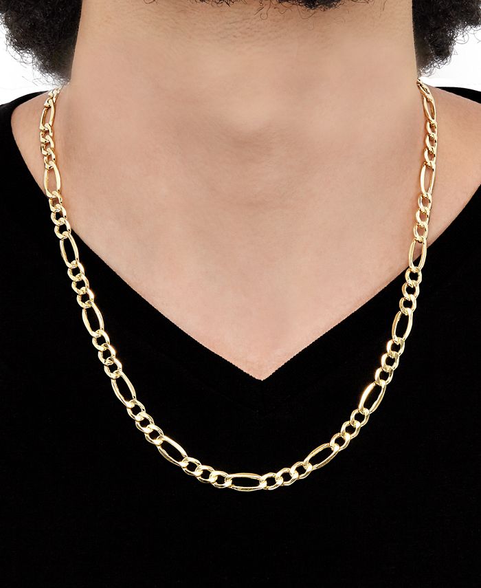 Italian Gold Men's Figaro Link Chain Necklace (7-1/5MM) in 10k Gold ...