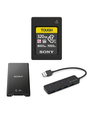 Sony CFexpress 320GB Type A Memory Card with CFexpress Type A/SD Reader ...
