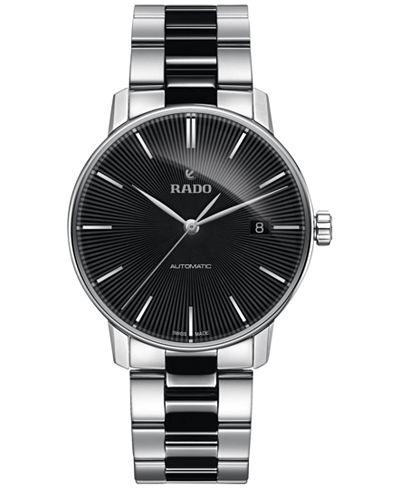 Rado Men's Swiss Automatic Coupole Classic Black Ceramos® and Stainless ...