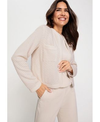 Olsen Women's Stitch Open Front Knit Jacket - Macy's