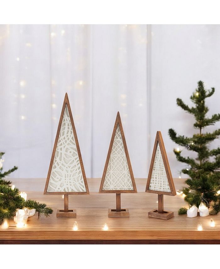 Slickblue Decorative Framed Tree Art for Festive Holiday Display (Set ...