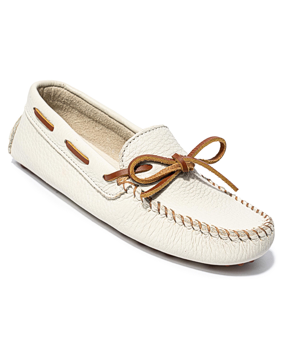 Click here for Minnetonka Womens Leather Classic Driver - Off whi... prices
