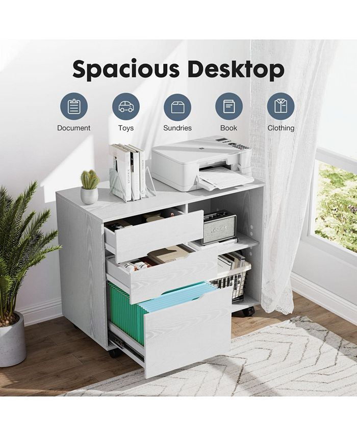 Simplie Fun Versatile Filing Cabinet Open Storage, File Drawers ...