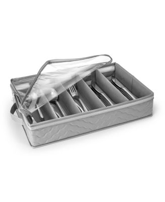 Sorbus Fabric Chest Flatware & Silverware Organizer Box with Zipper ...