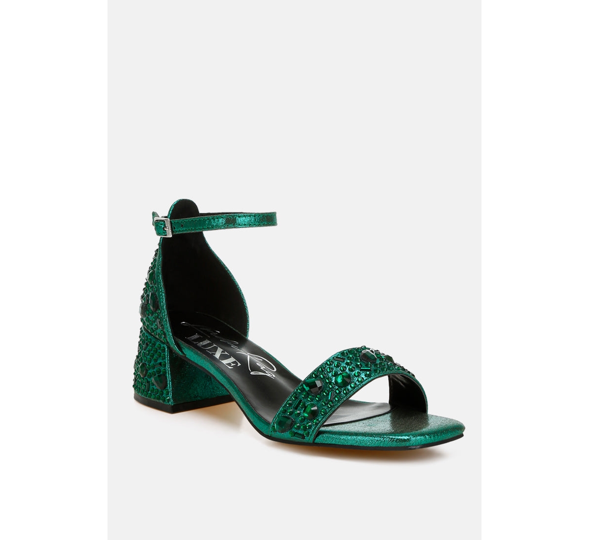 Click here for Nocturnal Rhinestone Embellished Shimmer Sandals -... prices