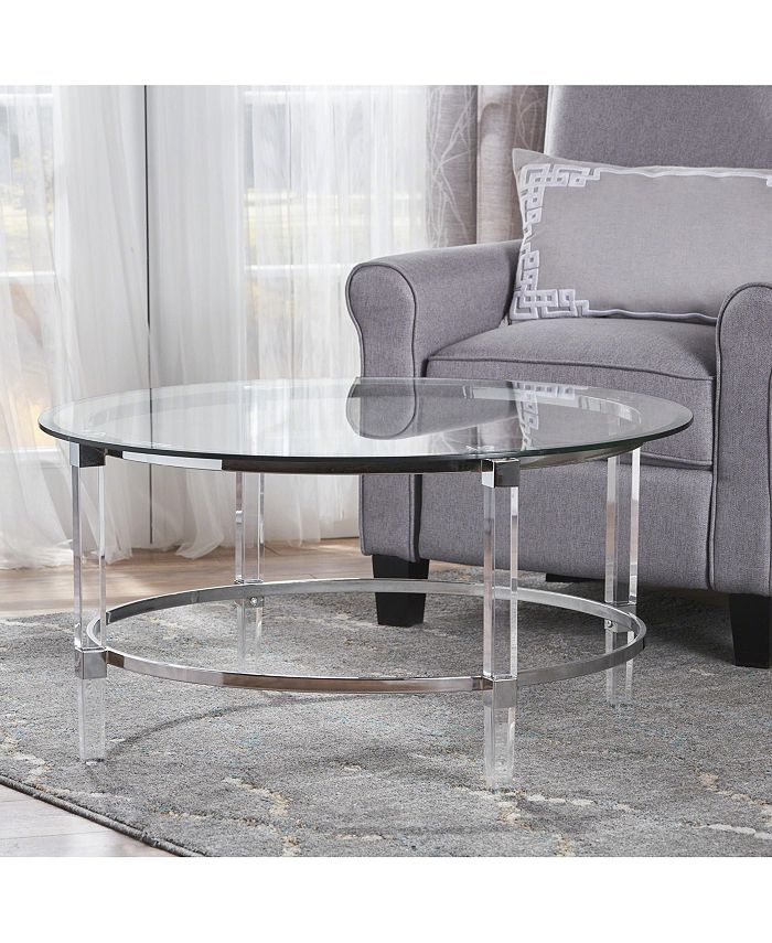 Simplie Fun Revolving Round Coffee Table Translucent Beauty, Timeless ...