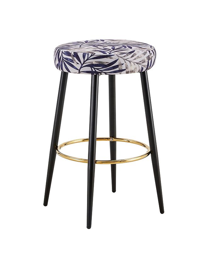Simplie Fun Minimalist Bar Stool with Golden Footrest & Comfortable ...