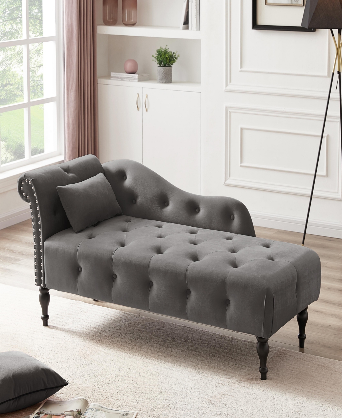 Click here for Streamdale Furniture Elegant Velvet Chaise Lounge... prices
