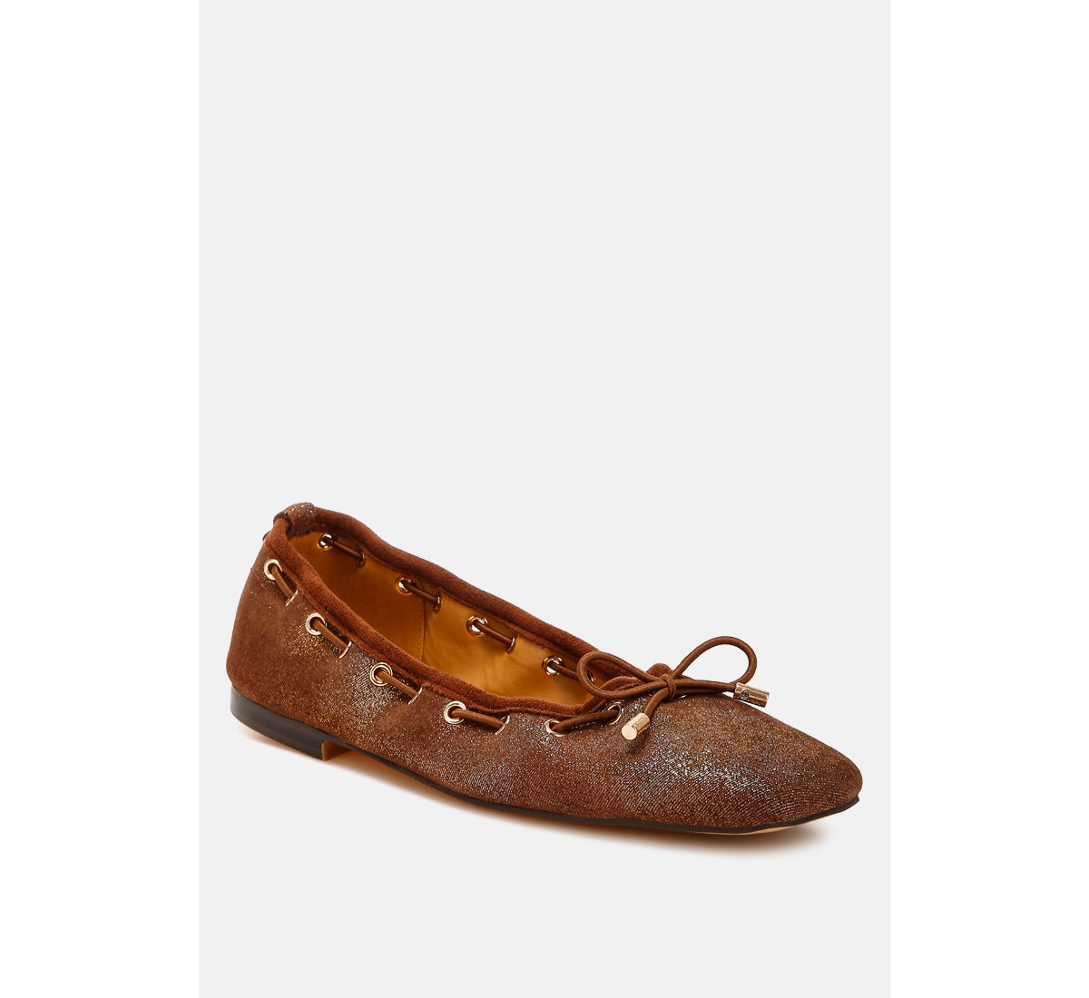 Click here for Darlow Drawstring Bow Ballerinas - Brown prices