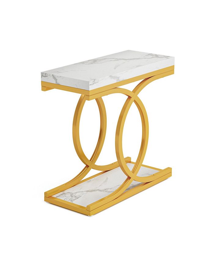 Tribesigns Modern Side Table, Rectangle End Table Narrow Sofa End Table ...