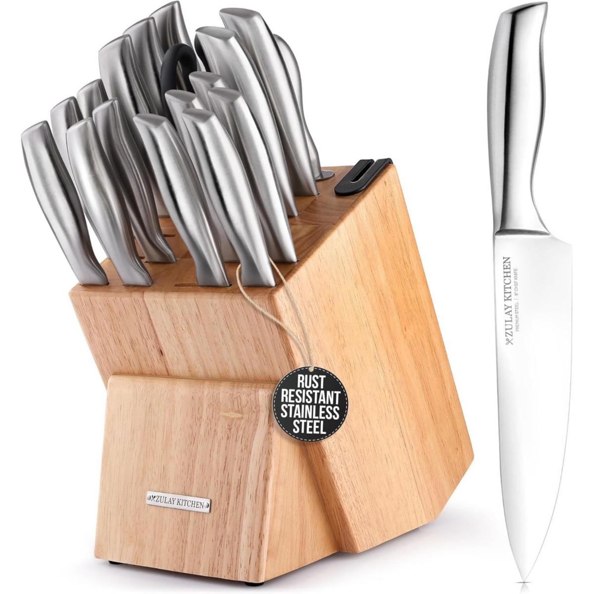 Click here for Zulay Kitchen 18 Piece Stainless Steel Knife Set w... prices