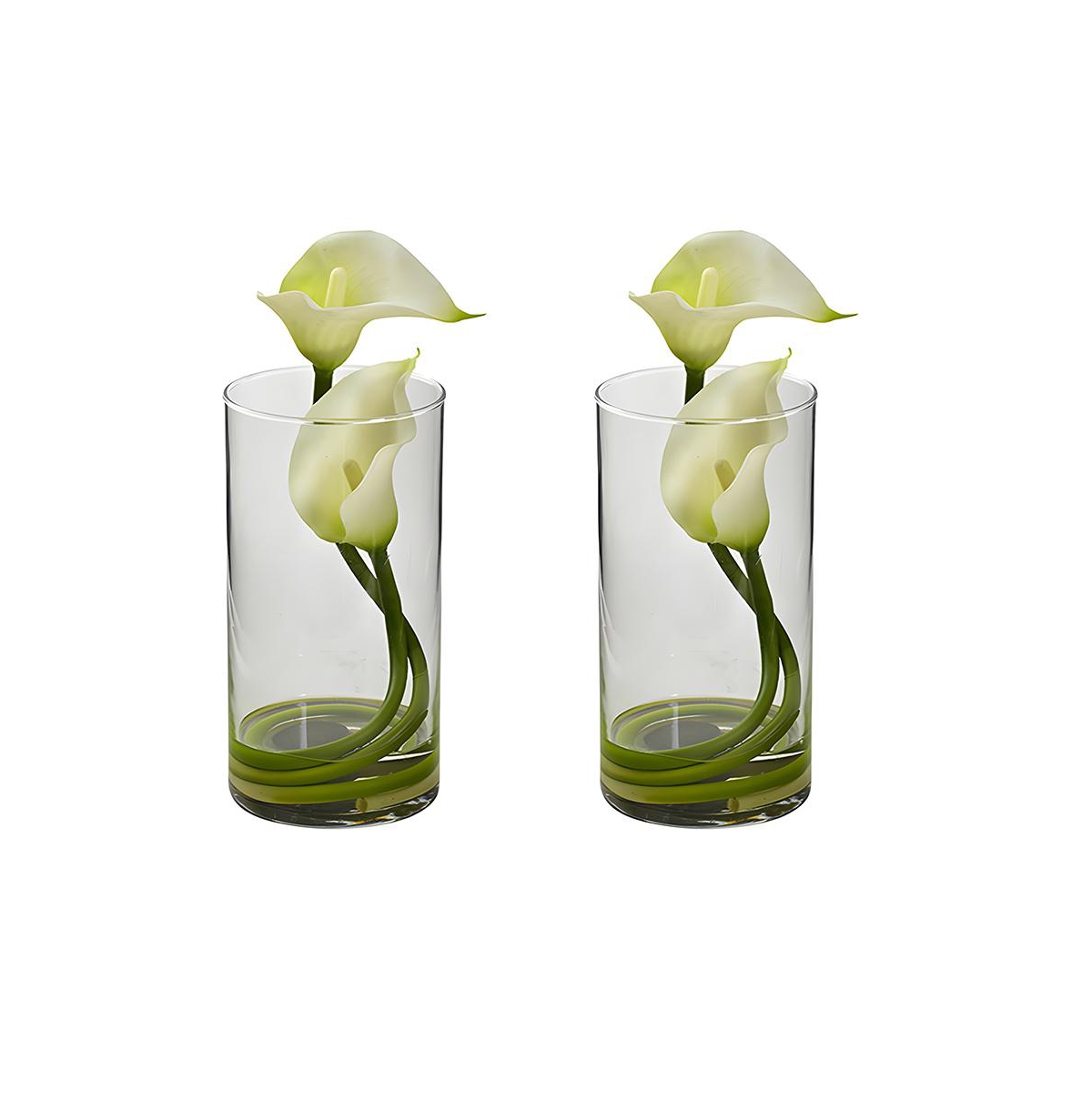 Click here for Slickblue Double Calla Lily with Cylinder Vase Ele... prices
