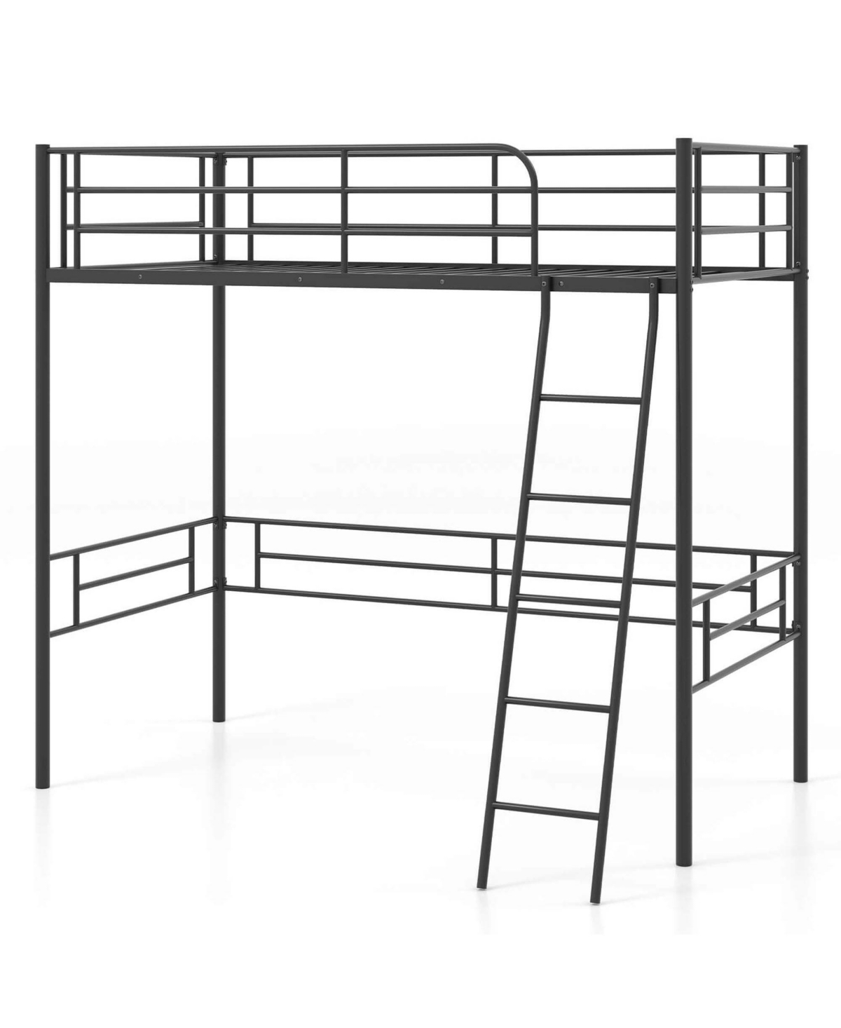 Click here for Twin Metal Loft Bed Frame with Ladder Loft Bed wit... prices