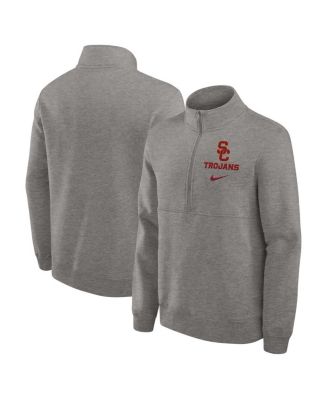 Nike Men's Heather Gray USC Trojans Primetime Club Half-Zip Sweatshirt ...