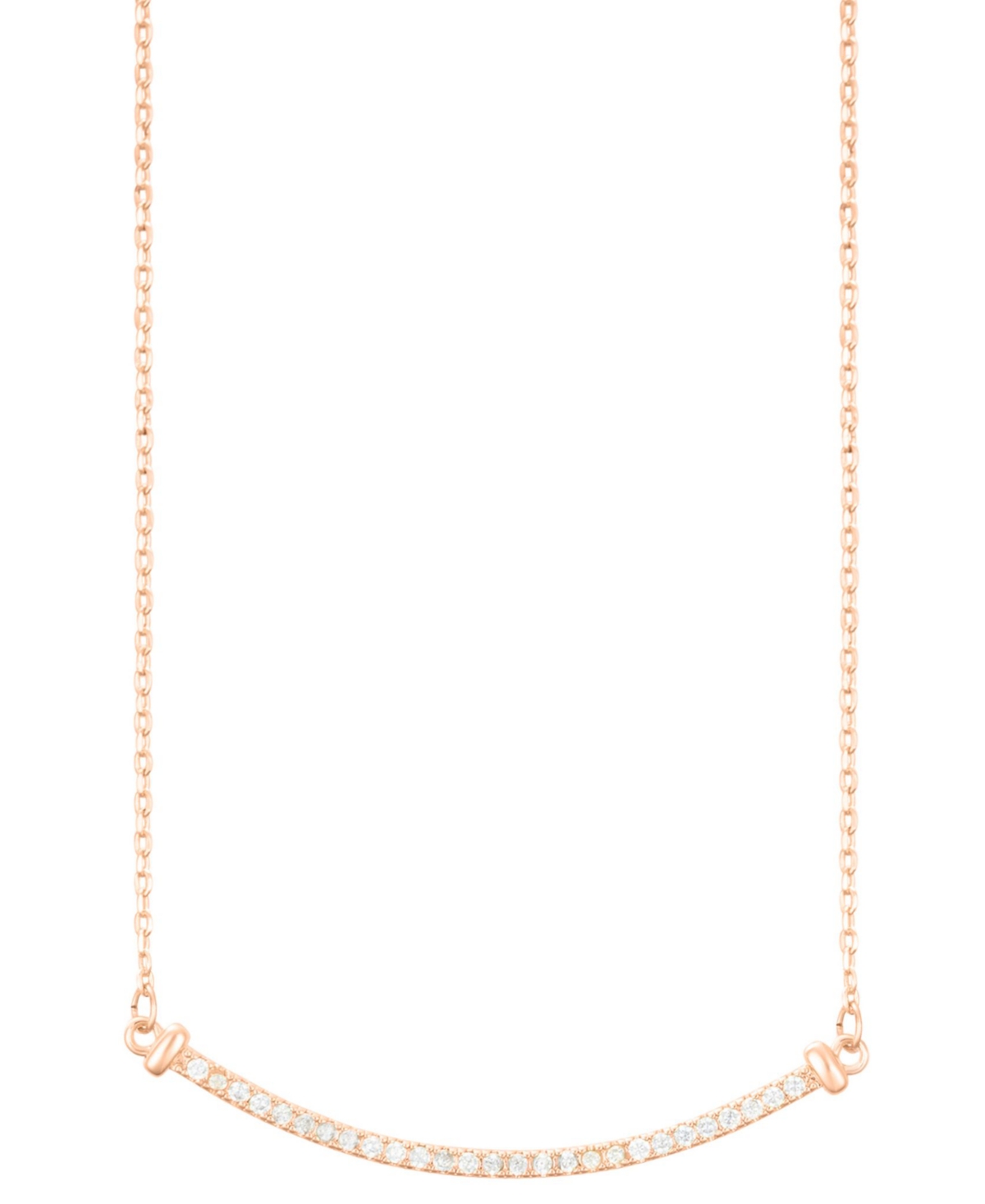 Click here for Adornia Gold Curved Bar Necklace - Pink prices