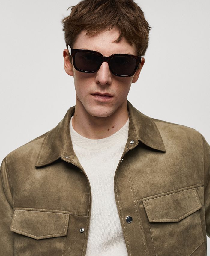MANGO Men's Suede-Effect Pockets Detail Jacket - Macy's