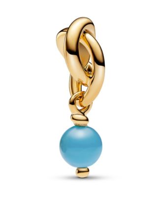 Pandora 14K Gold-Plated Turquoise Blue Eternity Circle Dangle Charm ...