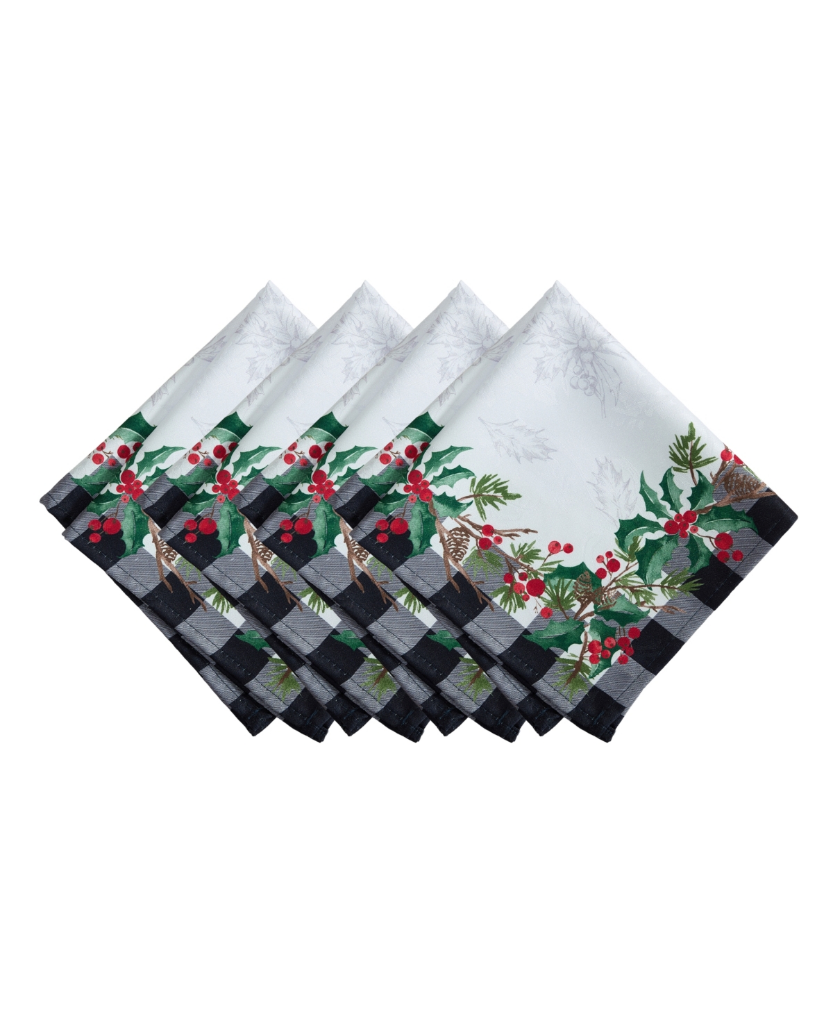 Click here for Elrene Holly Farmhouse Charm Holiday Fabric Napkin... prices