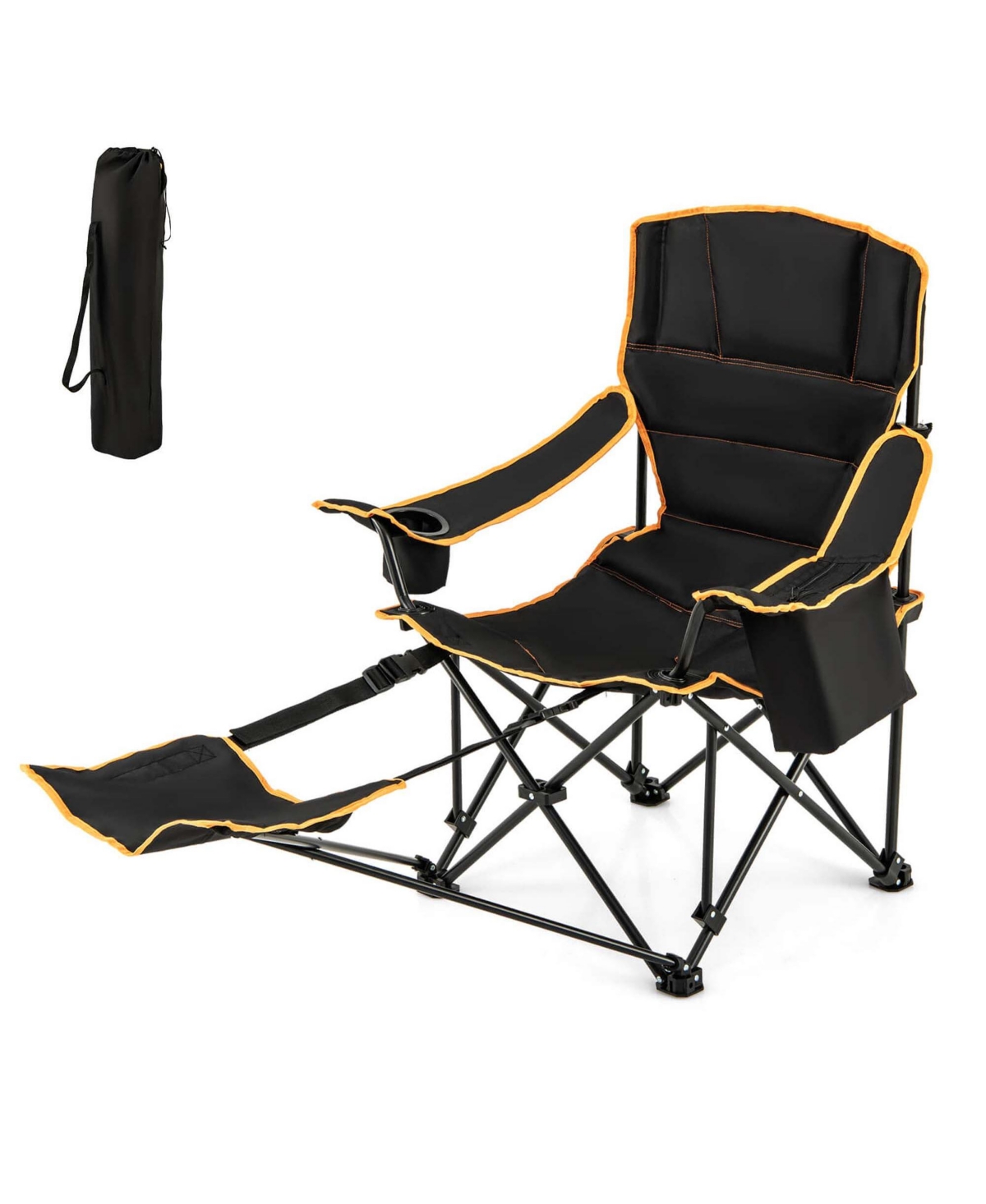 Click here for 2 Pcs Folding Camping Chair with Footrest Adjustab... prices