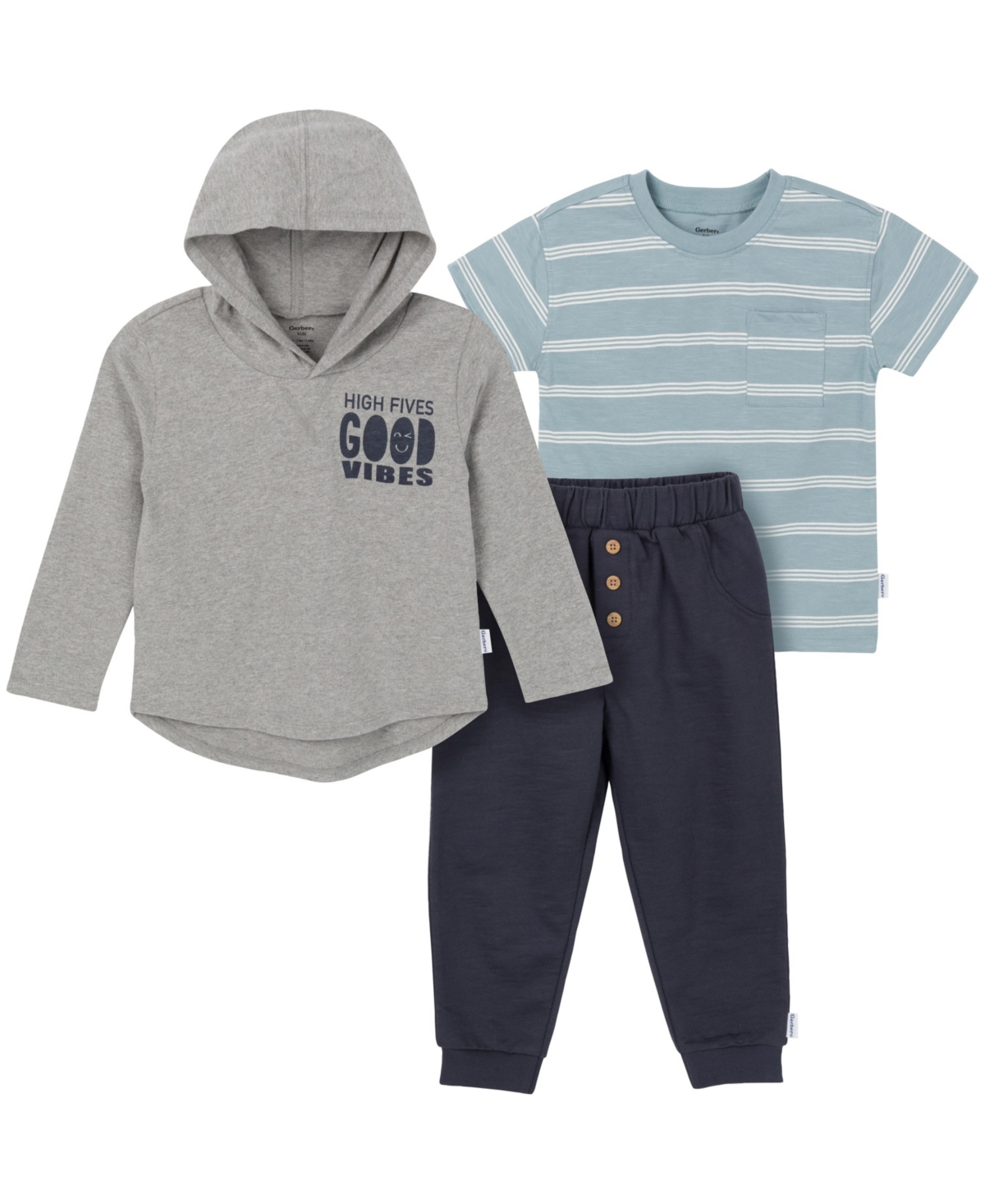Click here for Gerber Toddler Boys Top  Hooded Long Sleeve and Jo... prices