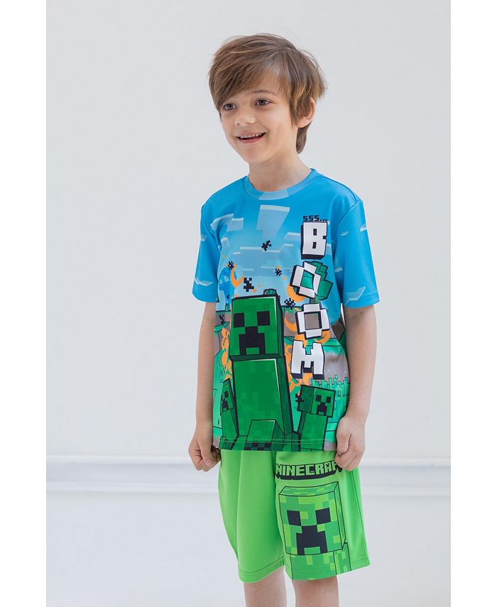 Minecraft Boys Creeper T-Shirt and Shorts Outfit Set to - Macy's