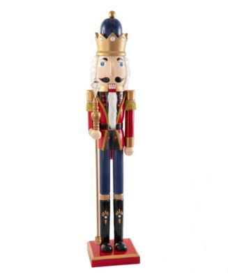 Kurt Adler 36-Inch Wooden Red and Blue King Nutcracker - Macy's