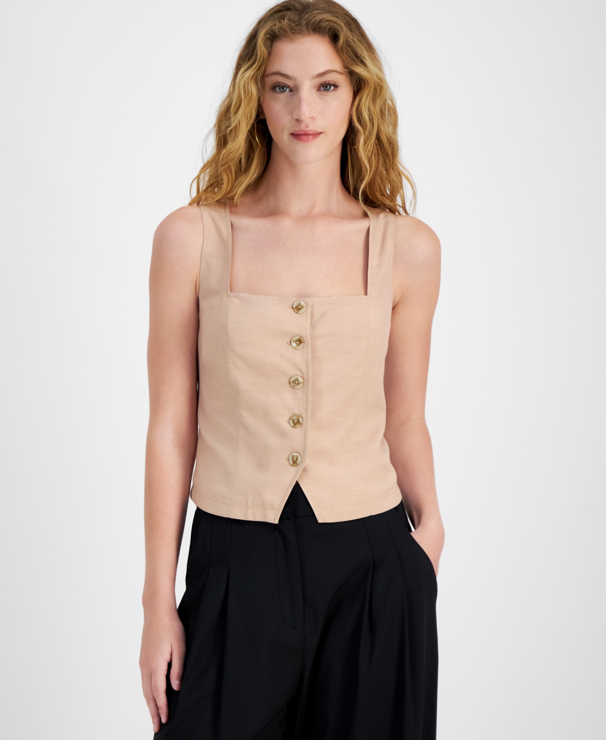 Click here for Bar Iii Womens Sleeveless Square-Neck Vest  Exclus... prices